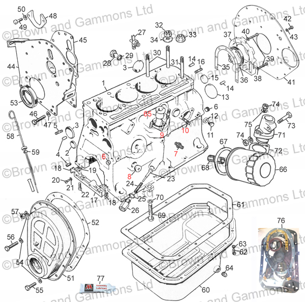 Engine 1500 external parts - Engine & Fittings - MIDGET - Classic MG ...