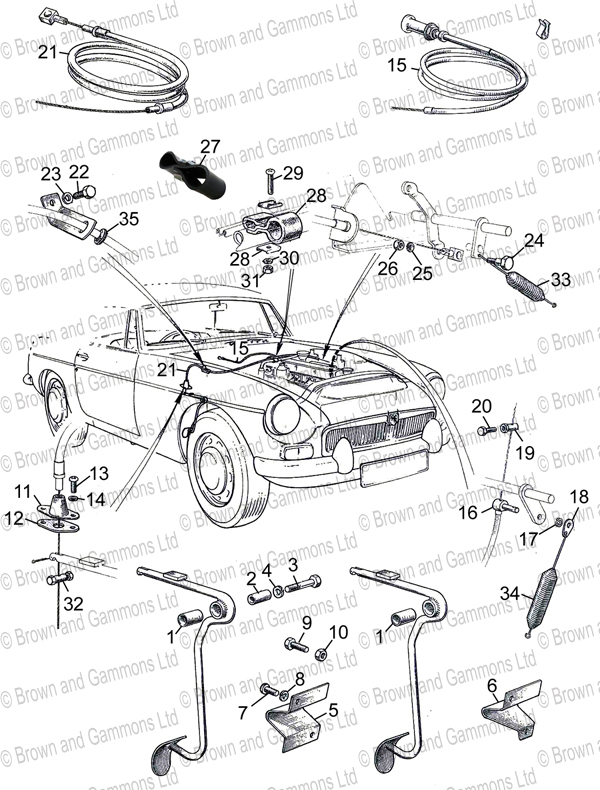 Engine Controls - Engine & Fittings - MGC - Classic MG - Select Your ...