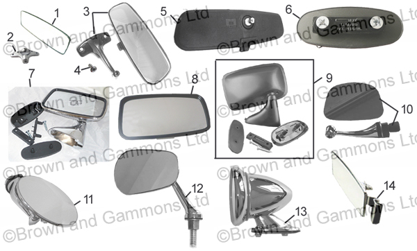 Mirrors Interior and Exterior - Exterior - MGB - Classic MG - Select ...