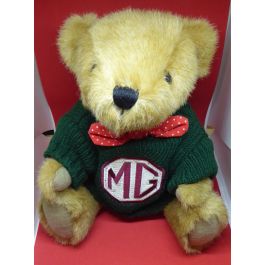Buster Teddy Bear with Green Jumper - Brown and Gammons
